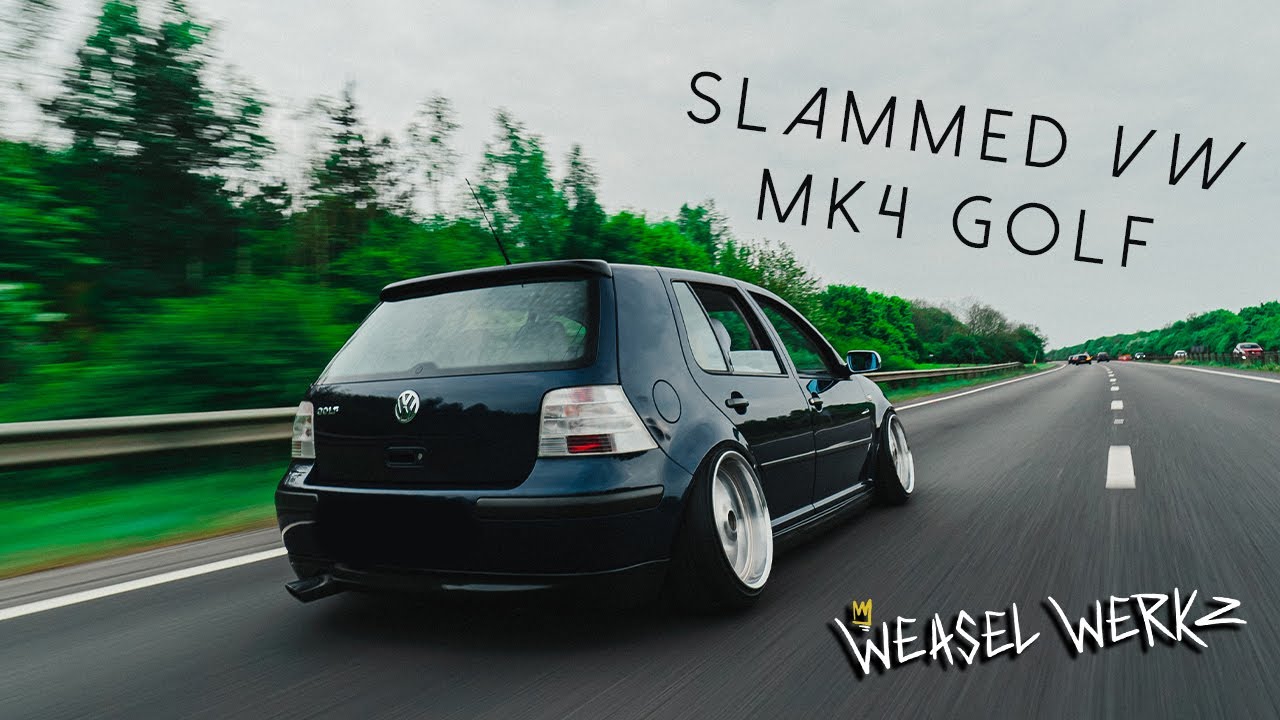 Slammed VW MK4 Golf - Air Suspension + Camber - YouTube
