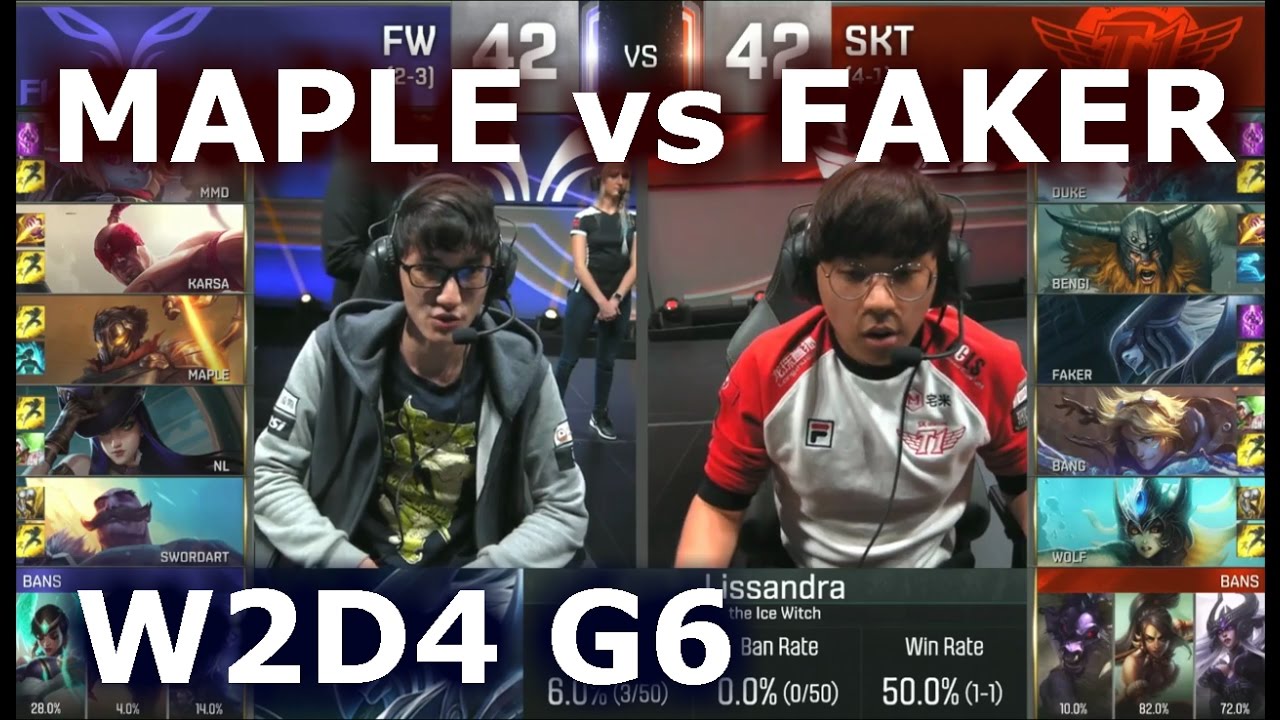 SKT vs FW W2D4 - MAPLE vs FAKER Player Experience Stream (w/ Pobelter) | Group B LoL S6 Worlds ...