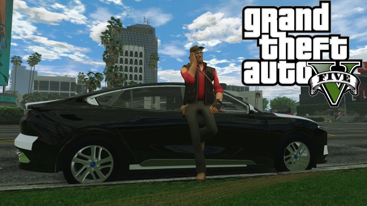 (TF2 AI) Sniper's Uber Driving | GTA V Mods - YouTube