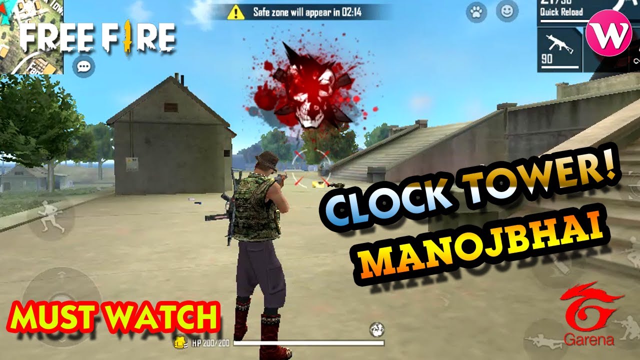 Clock Tower Free Fire - Garena Free Fire | ManojBhai | With Trick - YouTube