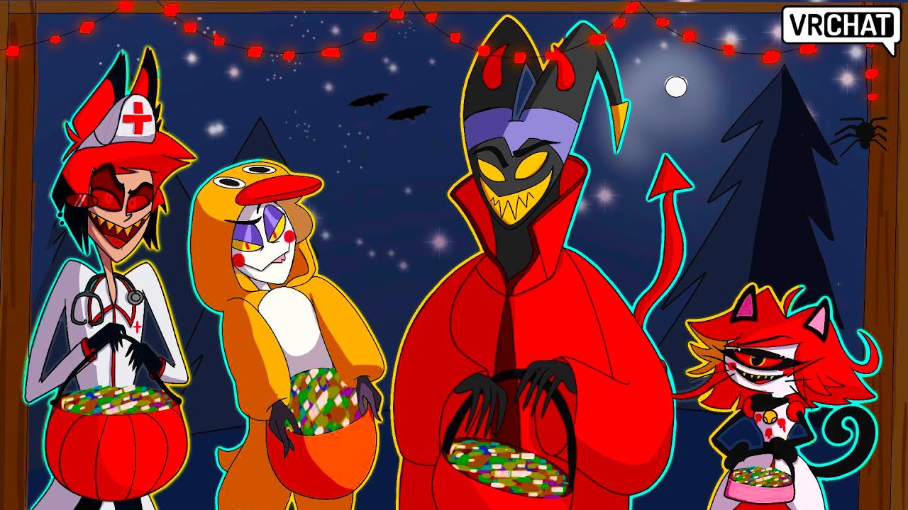 Alastor Goes TRICK OR TREATING in Hazbin Hotel VRChat - YouTube