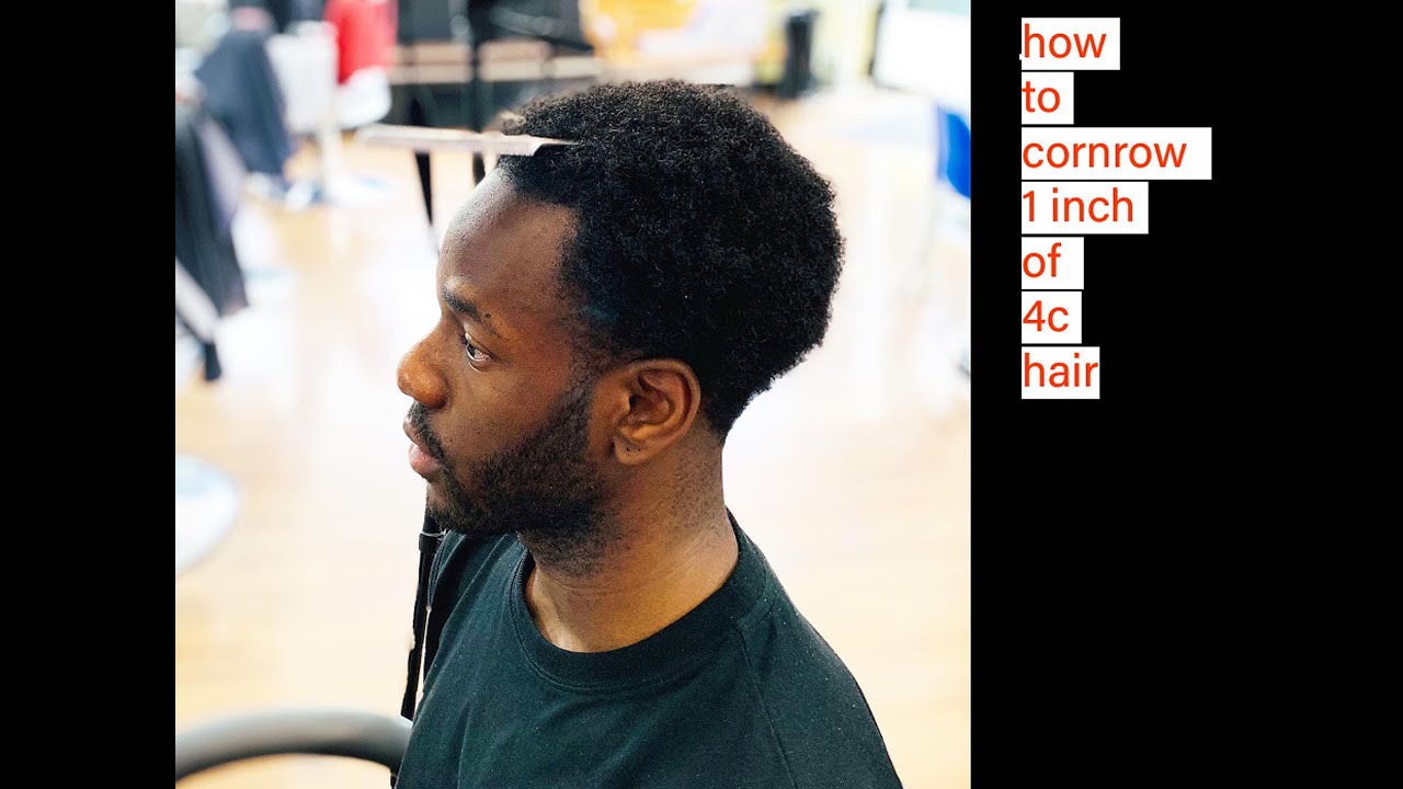 How To Cornrow 1inch of 4c Hair - YouTube