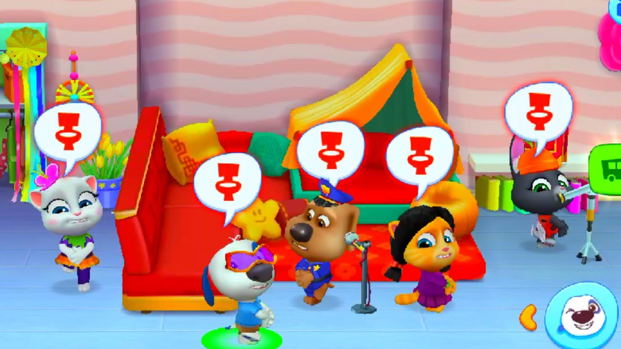 My Talking Tom and his friends Poop time cartoon gameplay part 513 ...