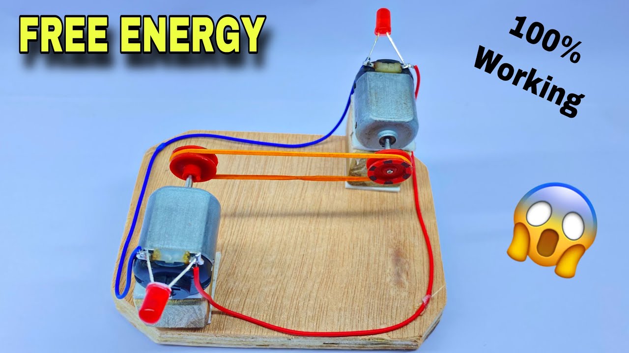 Free energy generator 100% working with two dc motor || free ...