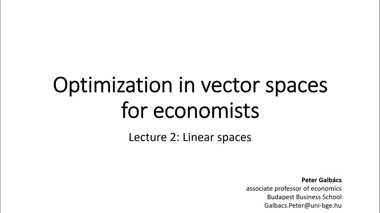 Lecture 2: Linear spaces - YouTube