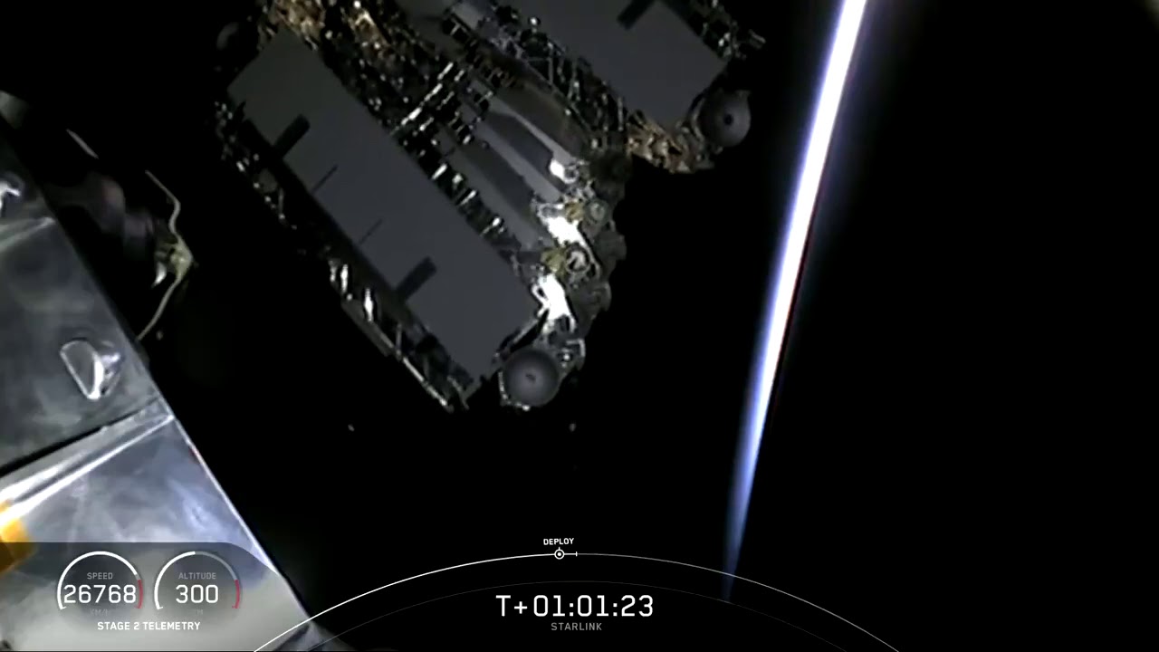 Deployment of 60 SpaceX's Starlink Satellites - Starlink 2 Mission ...