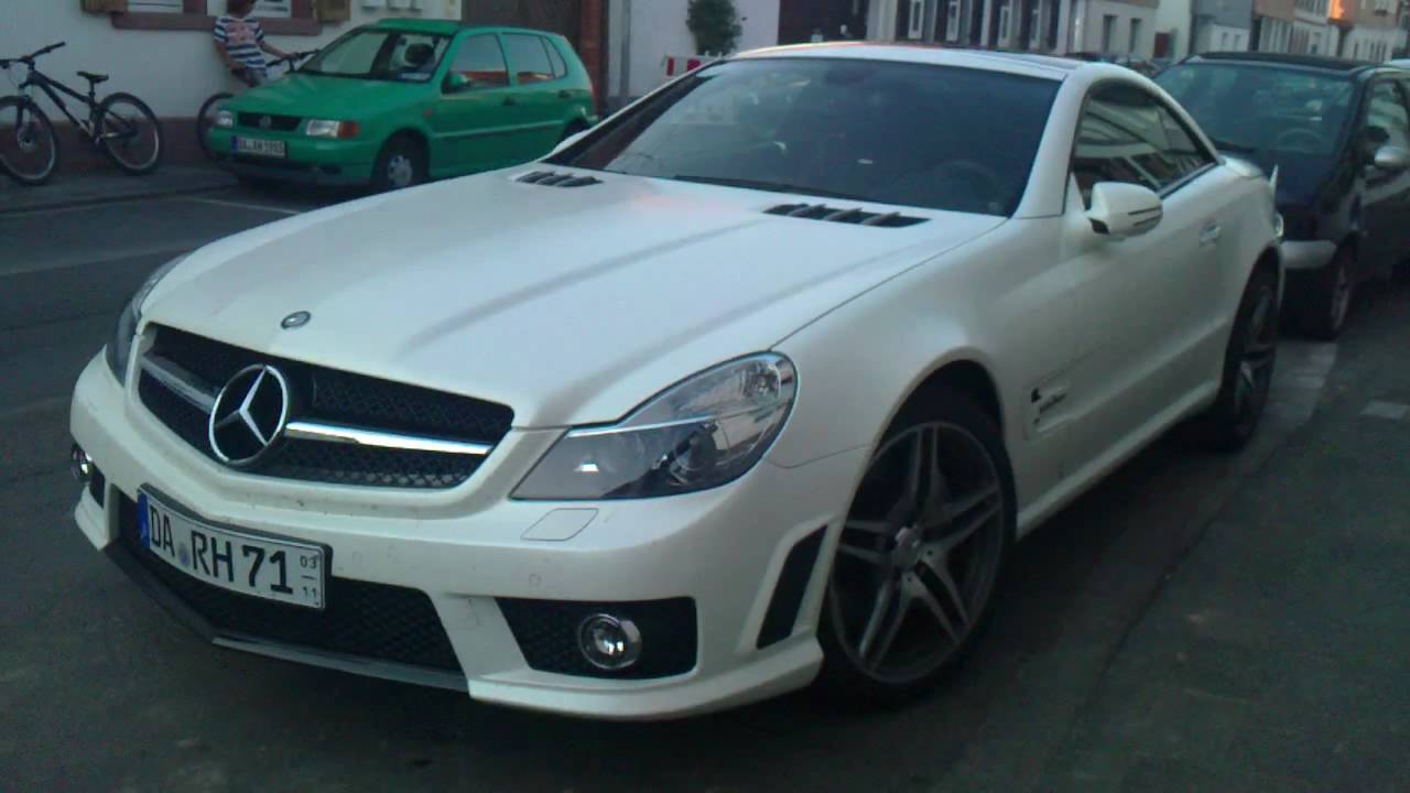 Matte White 2010 Mercedes SL63 AMG Walk Around in Dieburg! - YouTube
