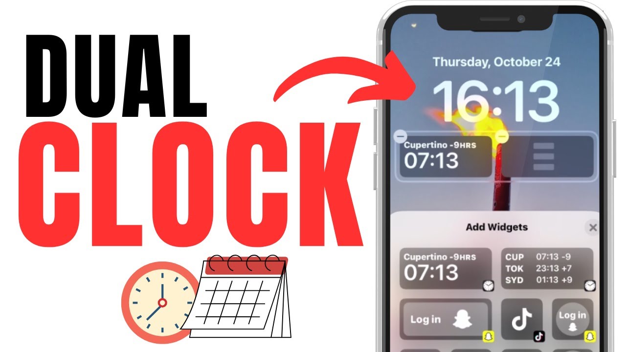 How to Set Dual Clock in iPhone Lock Screen 2025 - YouTube