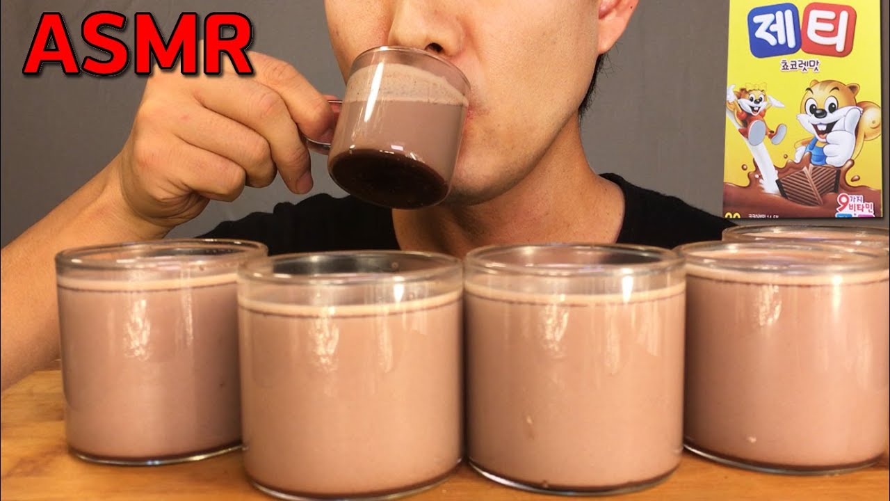 [ASMR] 제티 먹방 음료수 원샷 CHOCOLATE MILK DRINKING SOUNDS(NO TALKING) MILK TEA ...