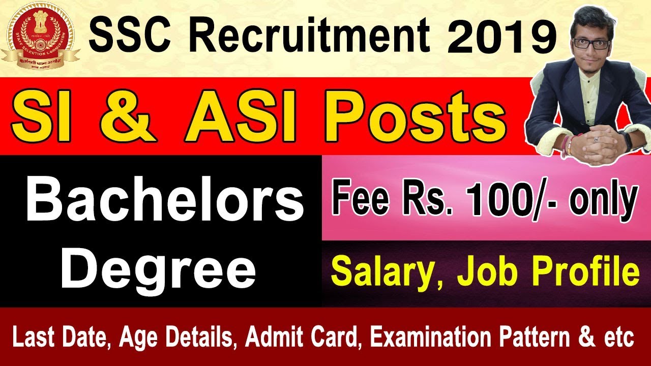 SSC SI & ASI Recruitment 2019 For Various Vacancies | SSC Recruitment ...