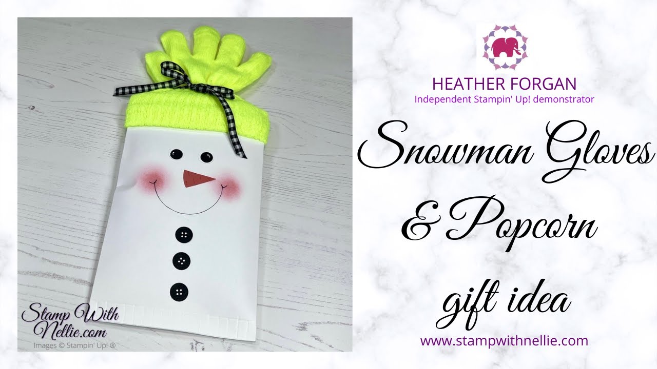 How to make a Snowman gloves and popcorn gift - YouTube