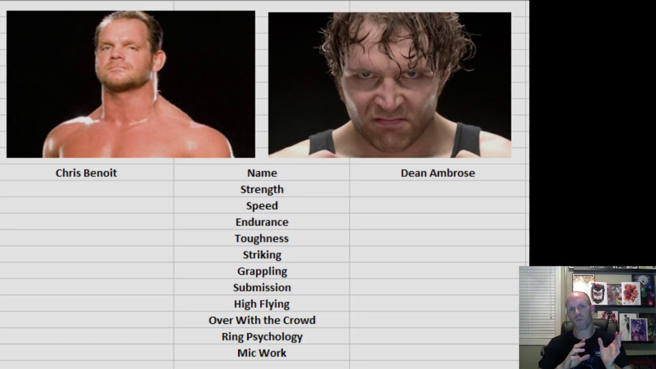 WWF vs WWE Chris Benoit vs Dean Ambrose - YouTube