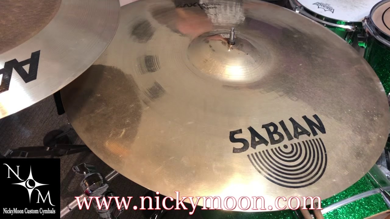 Before/After Sabian 22” AAX Metal Ride modification - YouTube