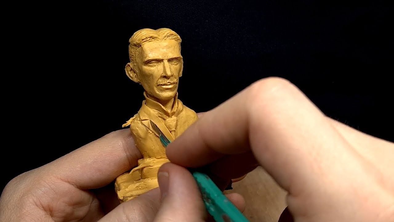 Sculpting Nikola Tesla With Clay - How To - YouTube