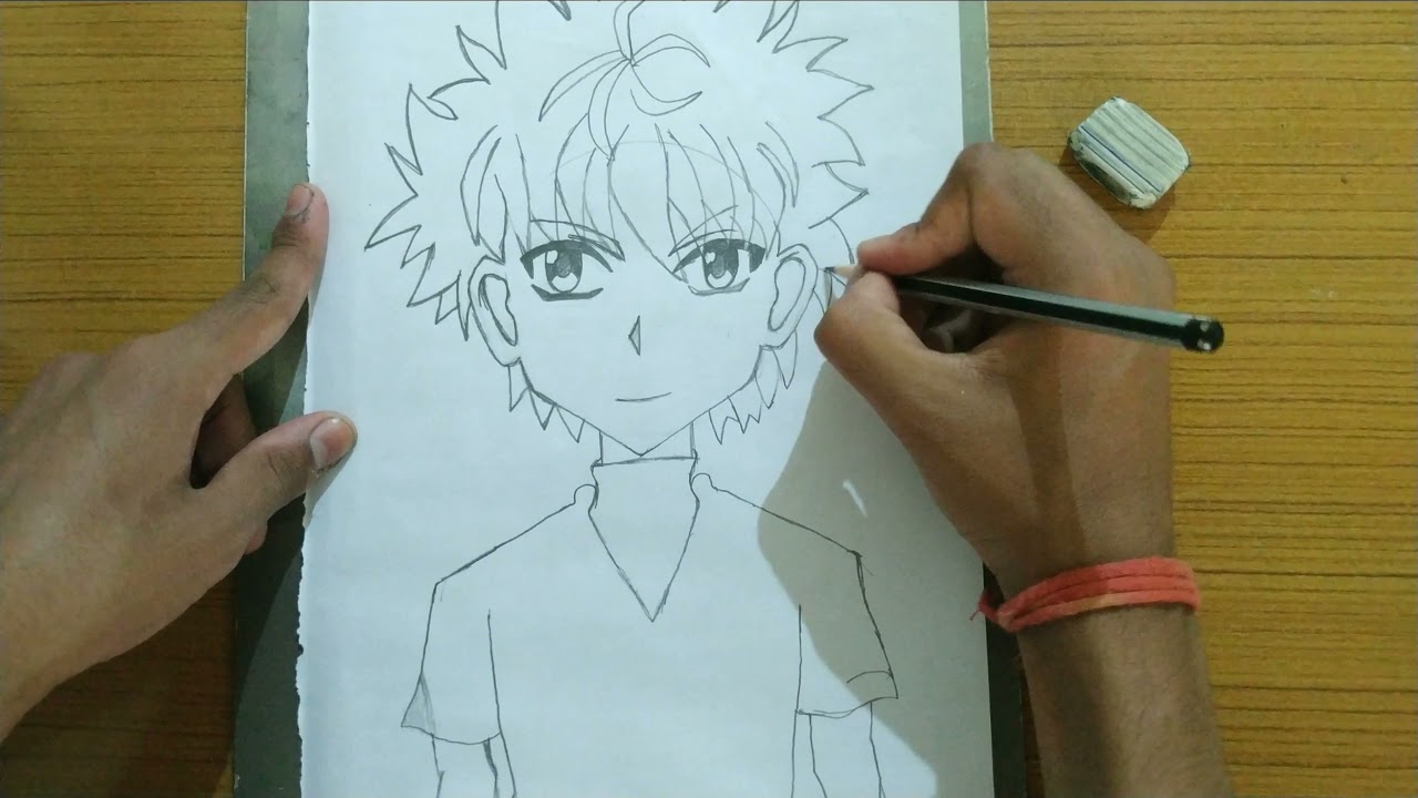 How to Draw KILLUA ZOLDYEK easily||Drawing Tutorial for Beginners||😊 ...