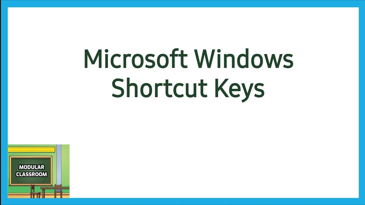 Microsoft Windows Keyboard Shortcuts - YouTube