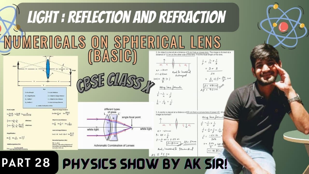 Physics Class X (Part 28) - Light : Numerical on Spherical Lenses (Basic) - YouTube