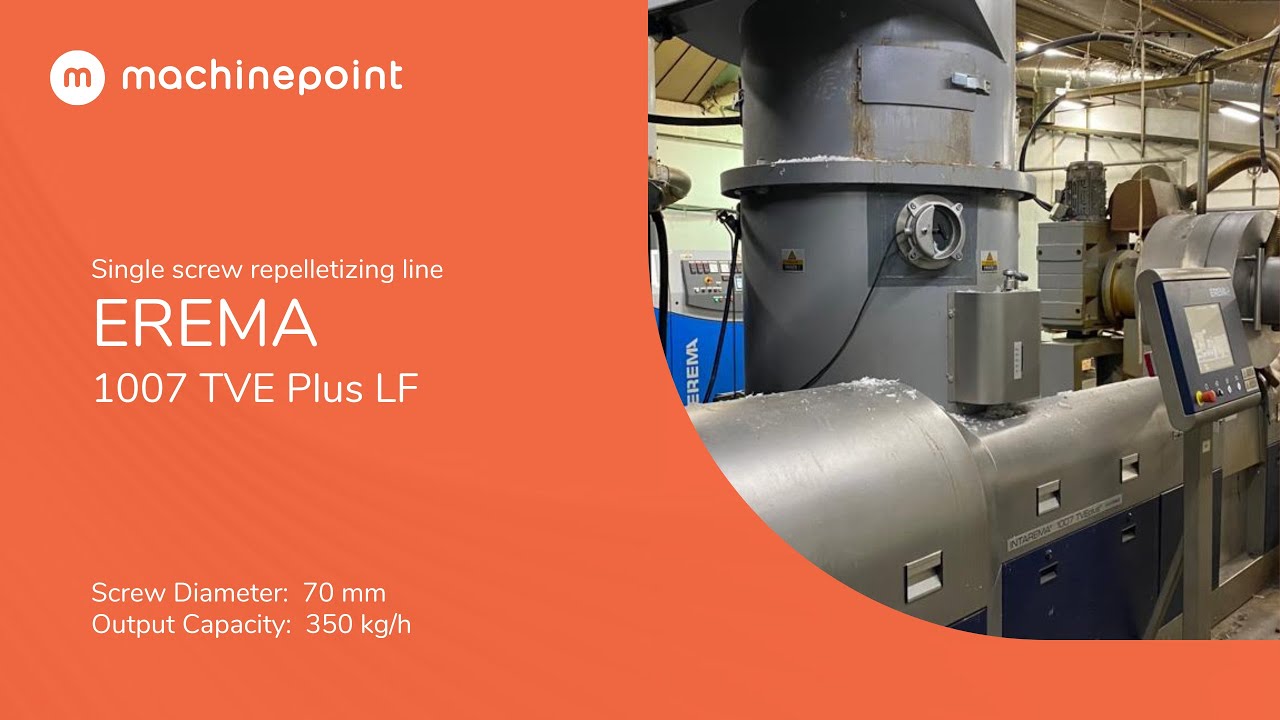 EREMA 1007 TVE Plus LF Single screw repelletizing line | EREMA Machines ...