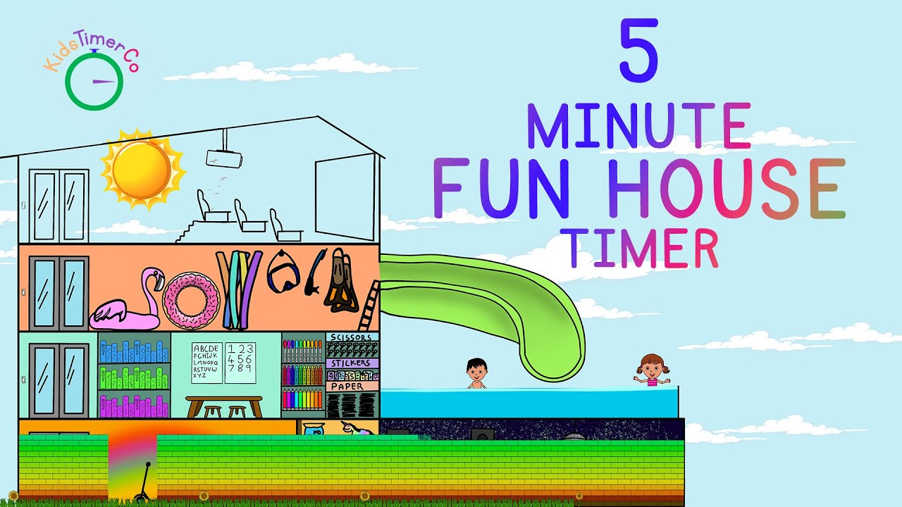 5 Minute Fun House Timer - Kids Visual Timer - YouTube