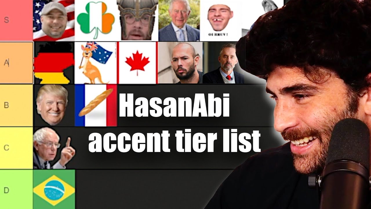 HasanAbi Does His Accent Tier List | HasanAbi Reacts - YouTube