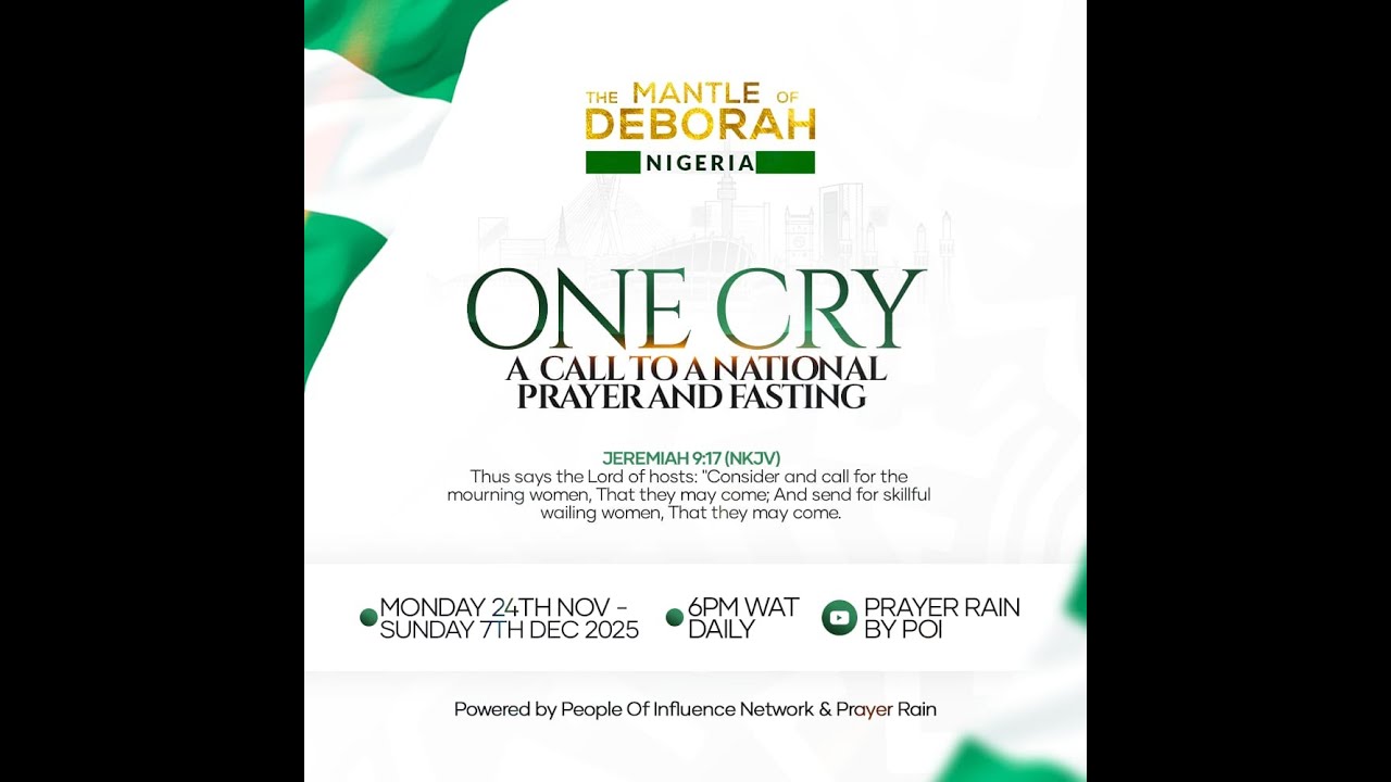 DAY 8 || ONE CRY || A CALL TO A NATIONAL PRAYER AND FASTING - YouTube
