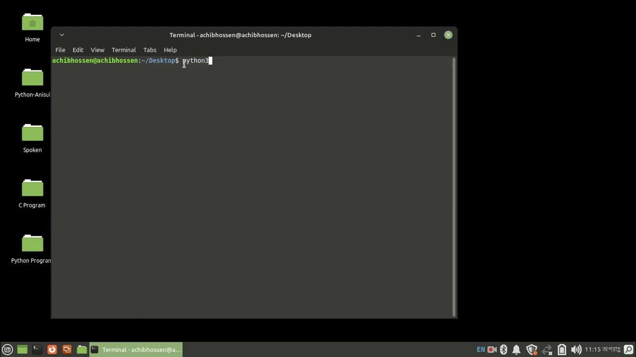 How to open python interpreter in linux terminal || Achib Hossen || Programming - YouTube