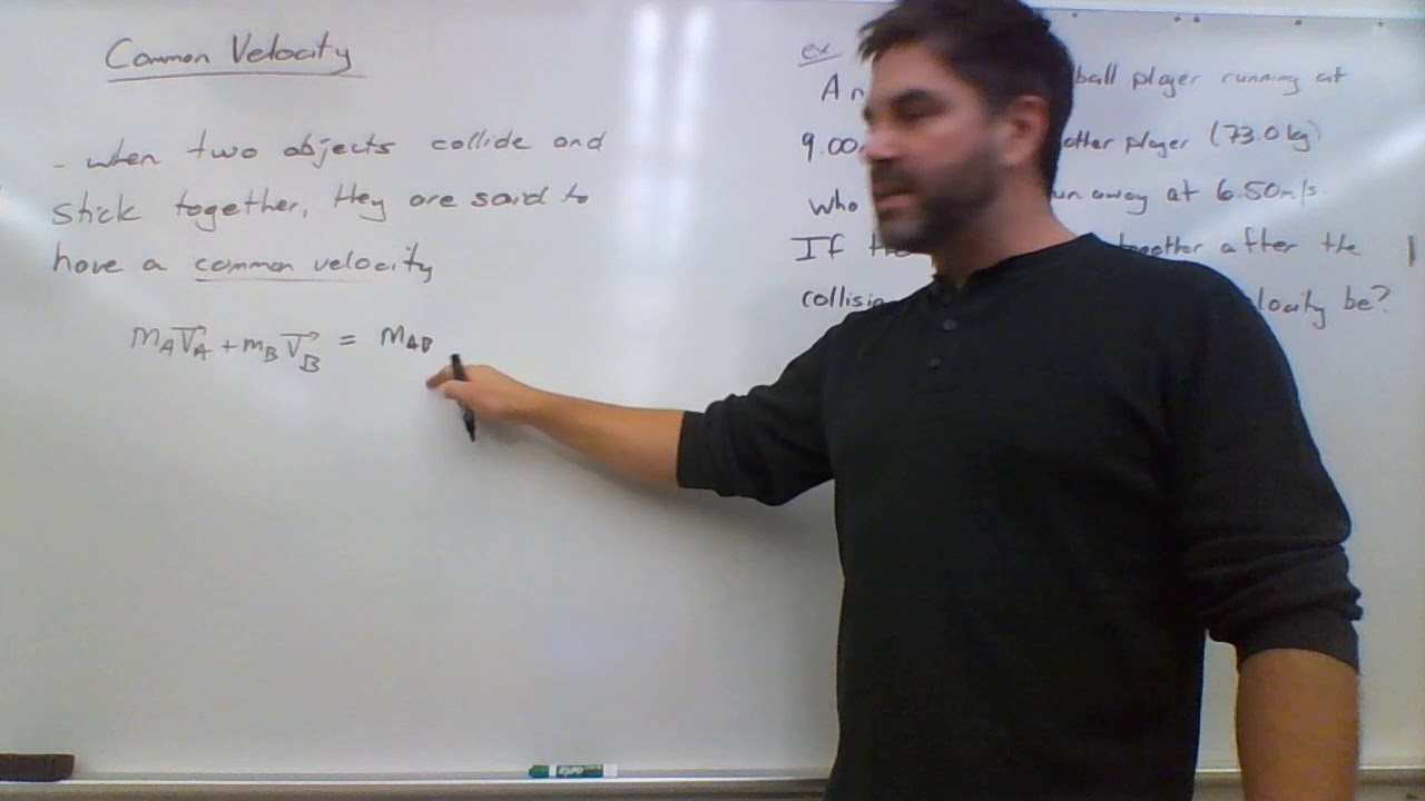 Conservation of momentum, common velocity - YouTube