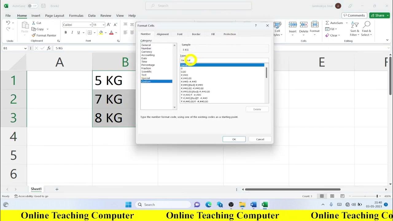 Format Cell Option in Excel #onlineteachingcomputer #computer #2023 #shortcut #excel - YouTube