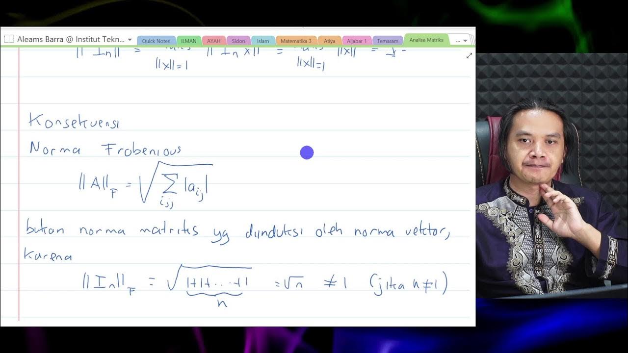 Kuliah Analisis Matriks S2 Matematika ITB : Norma Matriks - YouTube