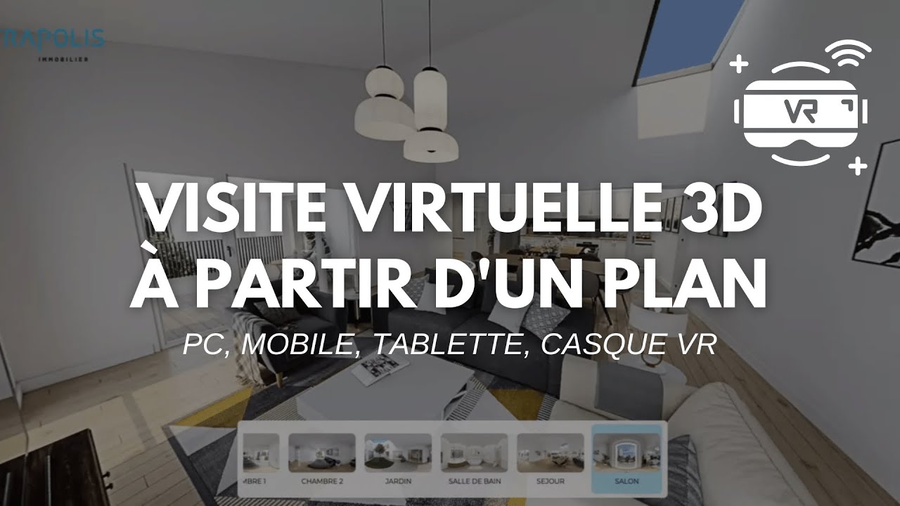 Visite virtuelle sur plan - 3D - 360° - Réalité virtuelle - VR Immobilier - YouTube