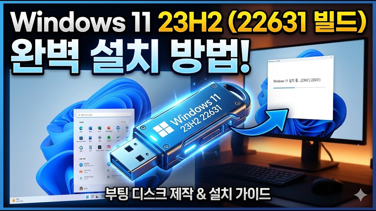 [실사] Windows 11 버전 23H2 22631 빌드 설치 - YouTube