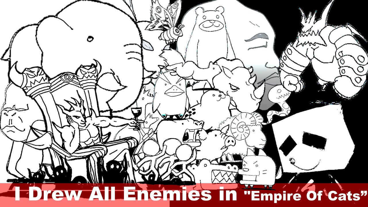 I DRAW ALL ENEMIES IN EMPIRE OF CATS. The Battle Cats - YouTube