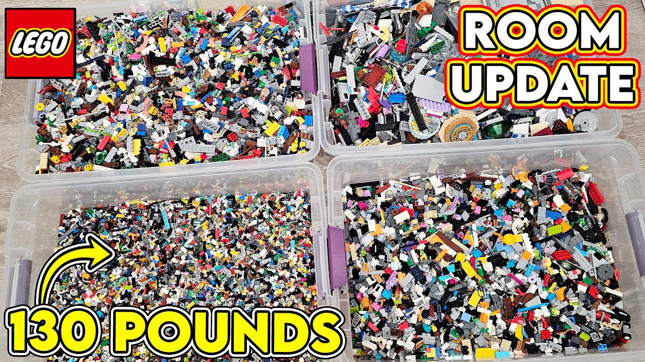 Room Update! 130 POUNDS of LEGO Sorted & New Display - YouTube