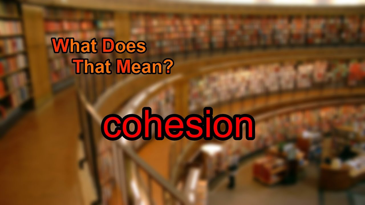 What Does Cohesion Mean YouTube