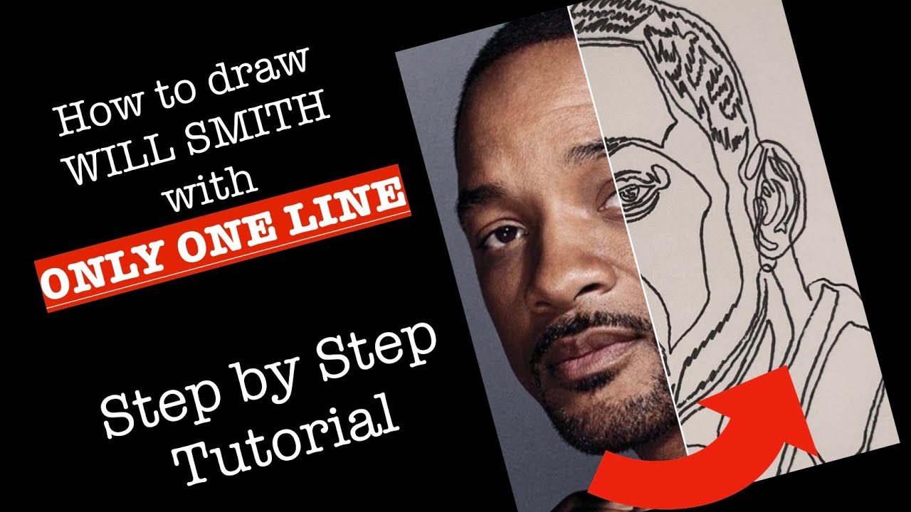 Step by Step: Draw Will Smith’s Face in a Single Line - YouTube