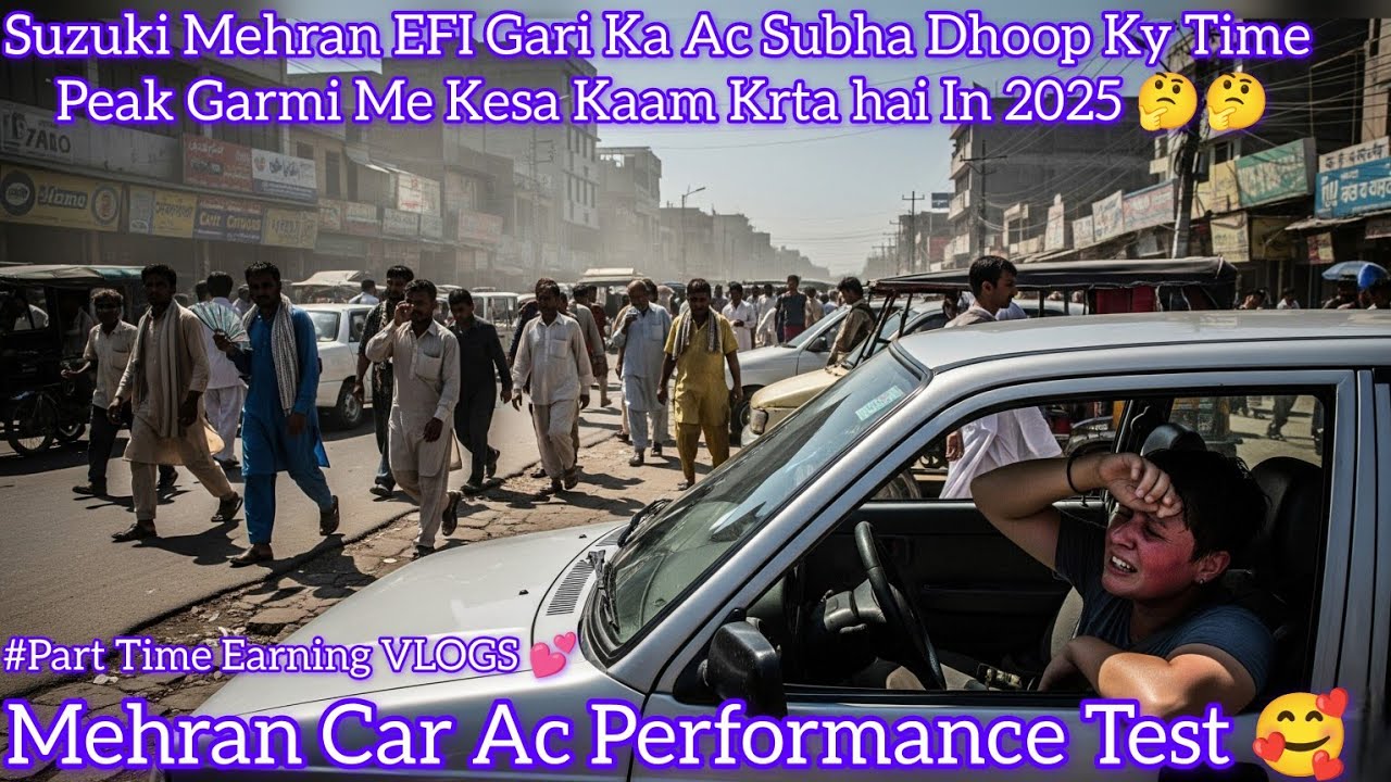 Suzuki Mehran EFI Gari Ka Ac Subha Dhoop Ky Time Peak Garmi Me Kesa ...