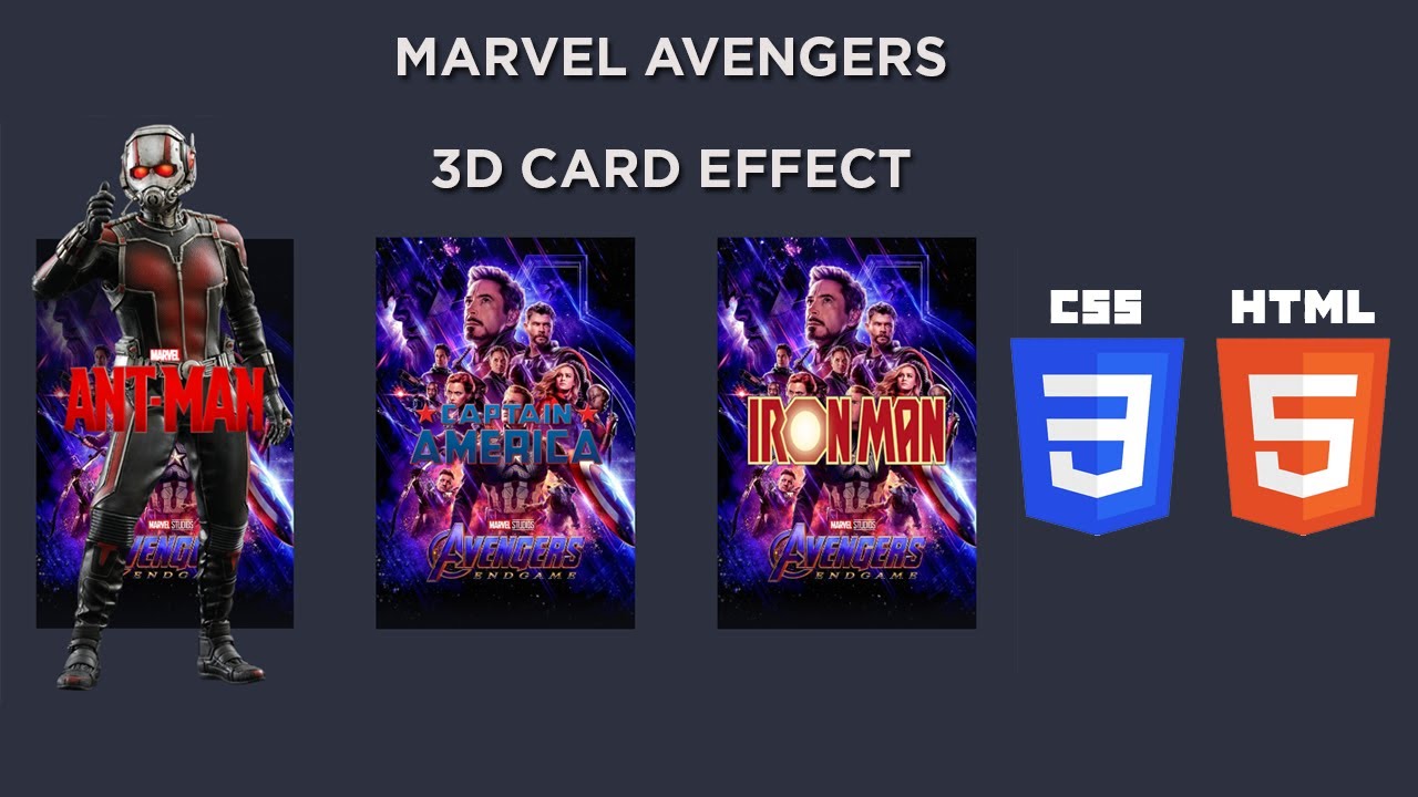 Html Ve Css Ile Marvel Yenilmezler 3d Kart Efekt Yapımı Marvel
