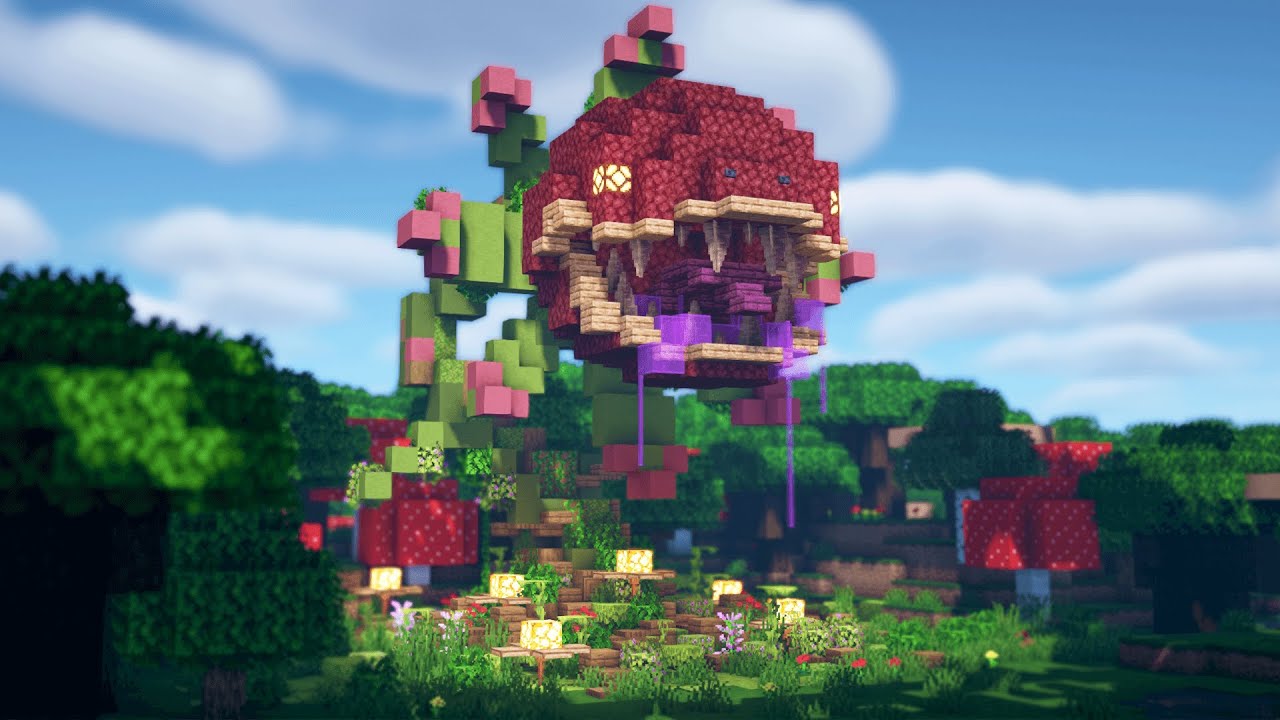 Minecraft | How to Build a Fantasy Plant Monster (Tutorial) - YouTube