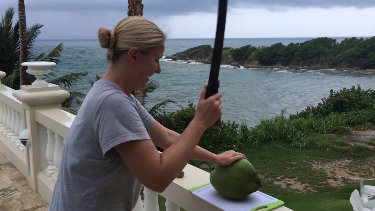 How (NOT) to open a Coconut | real life demonstration with a machete ...