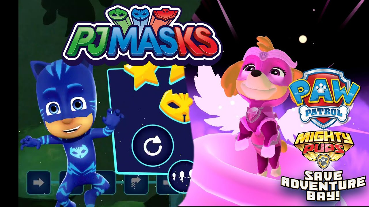 Pj Masks Games vs Paw Patrol Games , Mighty Pups vs Owlette,Gekko ...