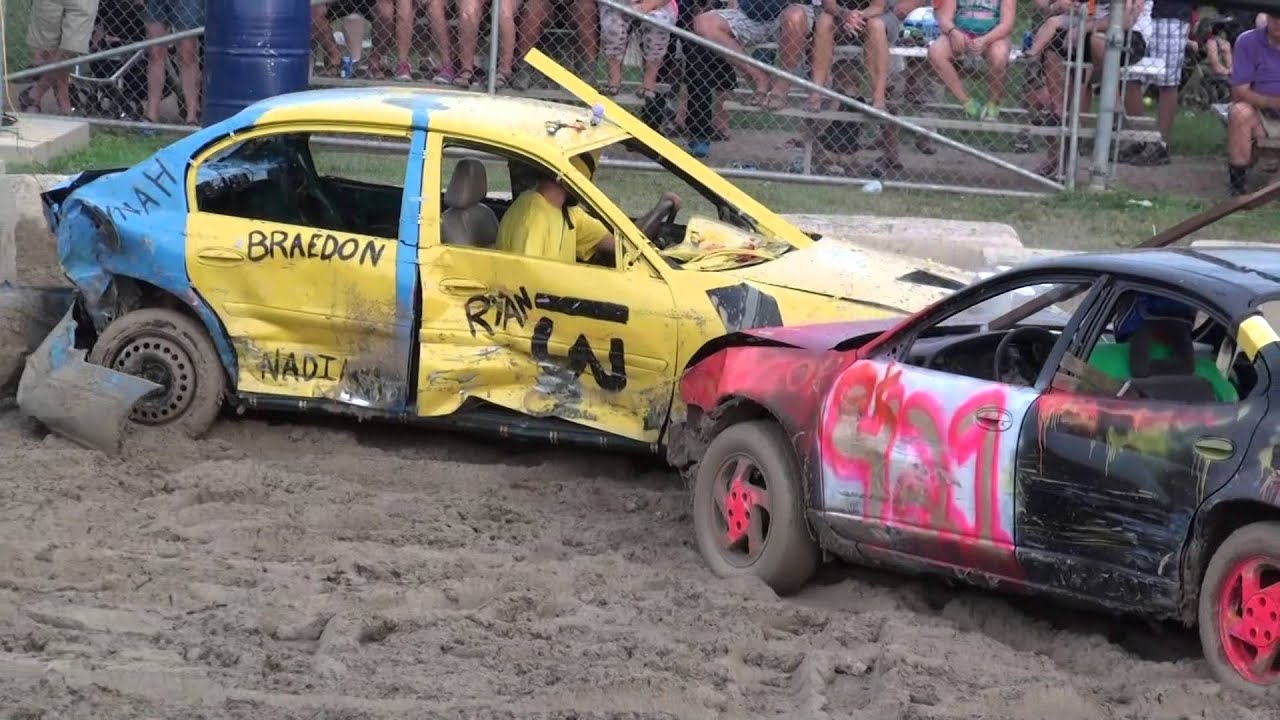 Mitchell Fair Demolition Derby 2015 | 6cyl Heat 1 - YouTube