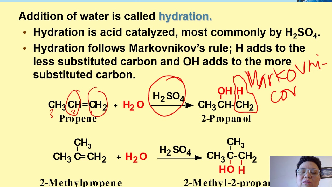Addition to Alkene: Hydrochlorination and Hydration - YouTube