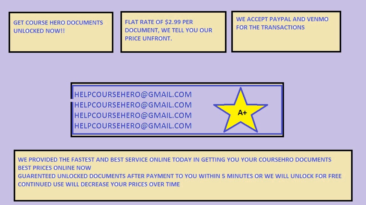 HOW TO UNLOCK COURSE HERO DOCUMENTS! (24/7 SERVICE) BEST PRICES AND RATINGS - YouTube