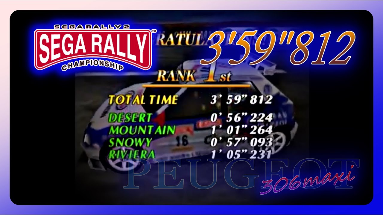 【DC版】Sega Rally 2 - 306maxi (3'59"812) - YouTube