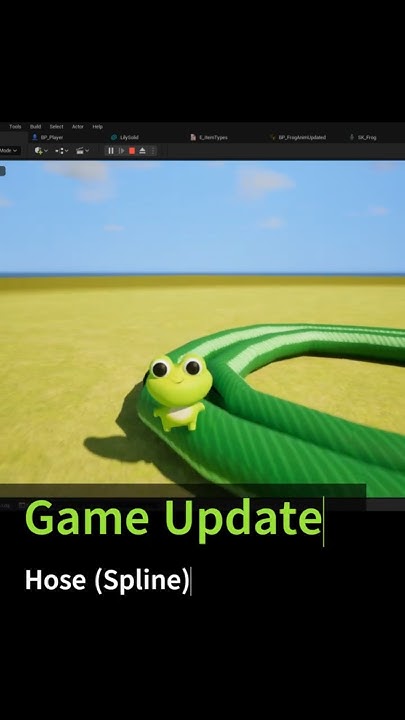 Devlog #3 Update: Hose (Spline) #gamedevblog #game #devlog #gamedev #frog #lilypad #indiegamedev ...
