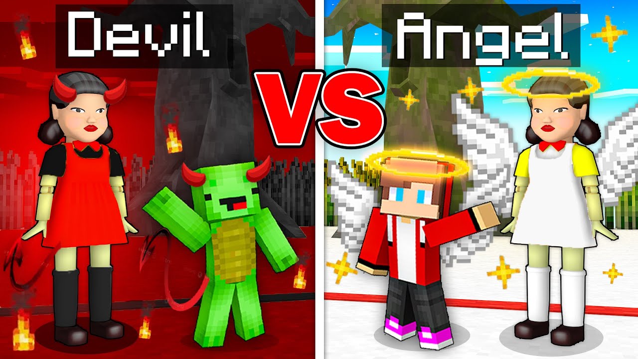 Mikey DEVIL vs JJ ANGEL Squid Game Battle in Minecraft - Maizen - YouTube