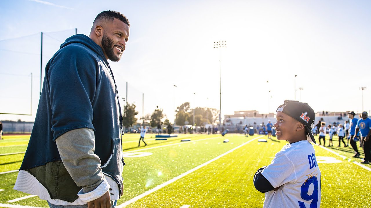 Aaron Donald Celebrates The Grand Reopening Of Dymally Field With The ...