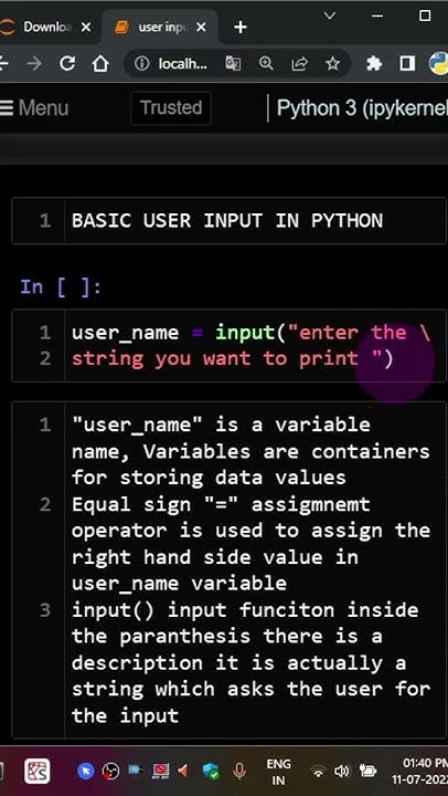 user input in python english #python #shorts - YouTube