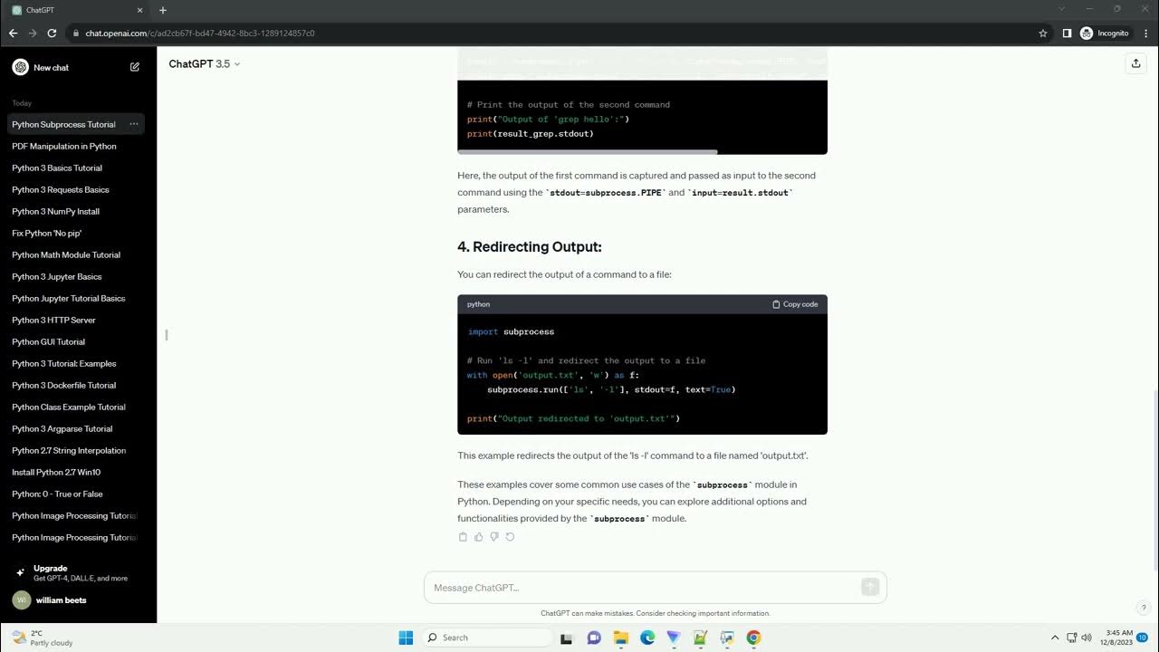 python 3 subprocess example - YouTube