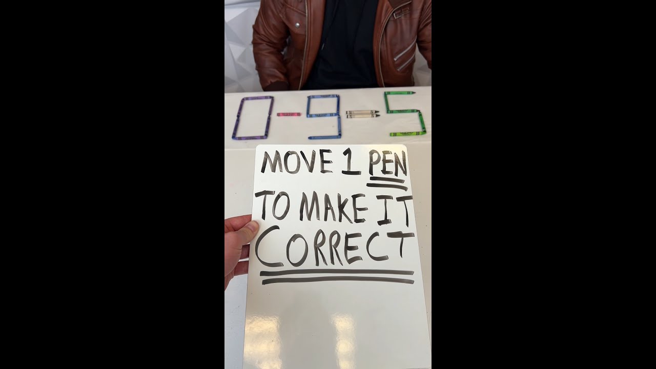 Move 1 Pen to Make 0 - 9 = 5 Correct - YouTube